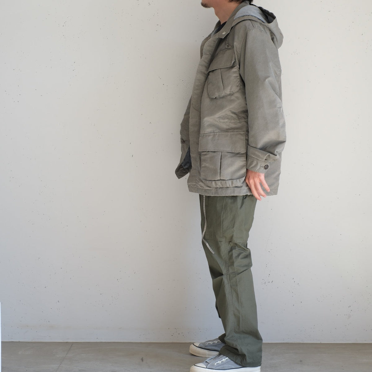 nonnative - TROOPER HOODED JACKET NYLON TWILL PIGMENT DYE WITH WINDSTO ...