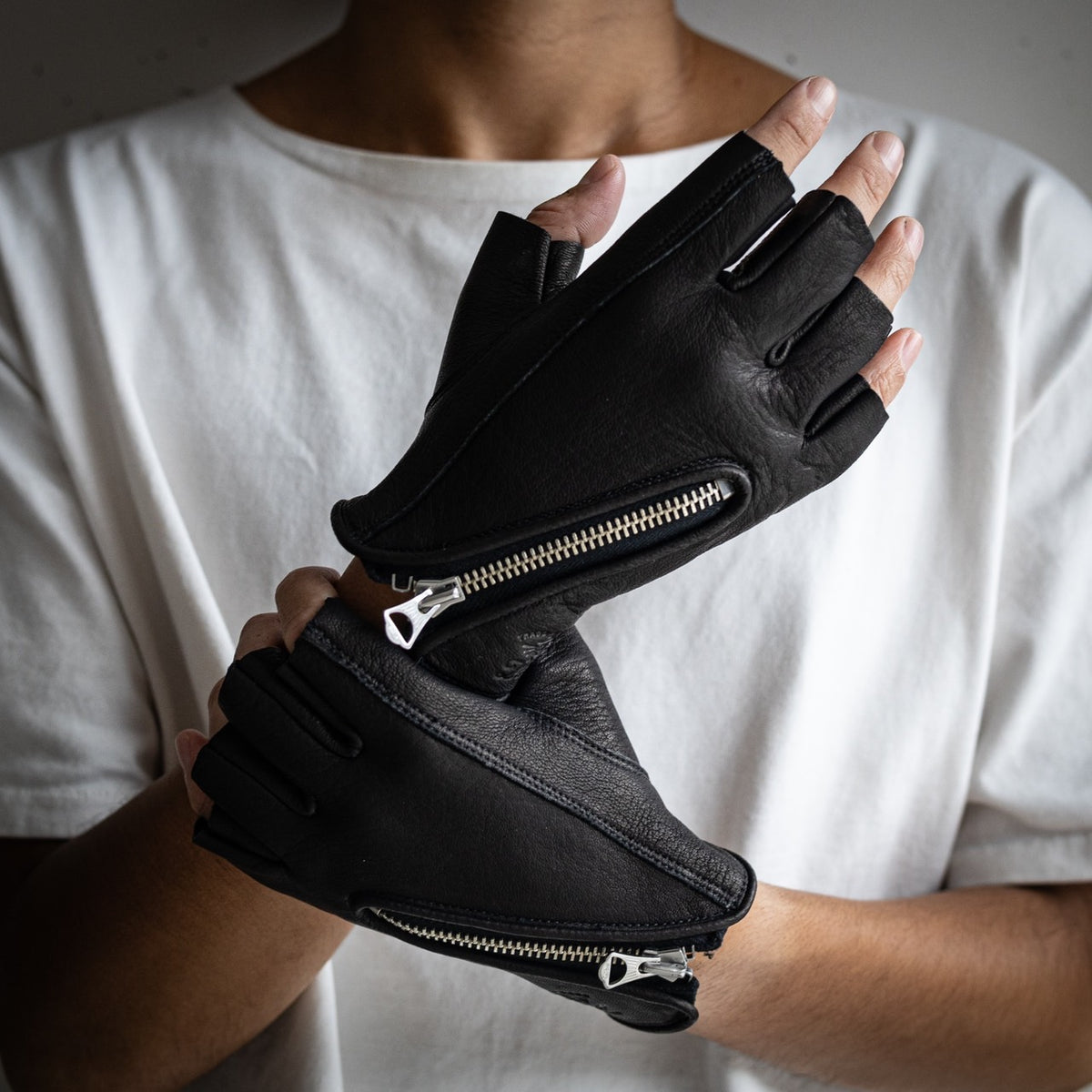 Lamp gloves -Utility glove Zipper H/F- Black/Silver – anemoscope